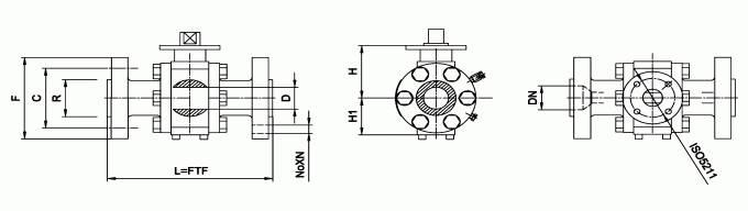 API 6D ISO 17292 Floating Ball Valve , Pneumatic / Electrically ...