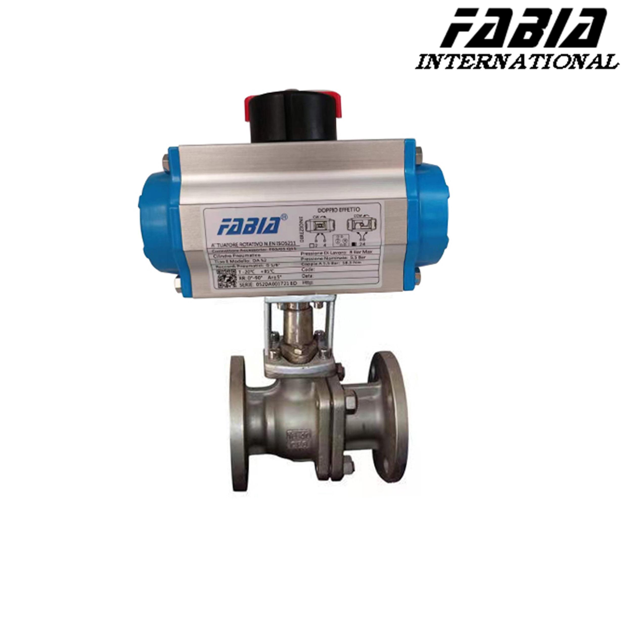 DN40 Industrial Pneumatic Flange CF8 Ball Valve Two-Piece