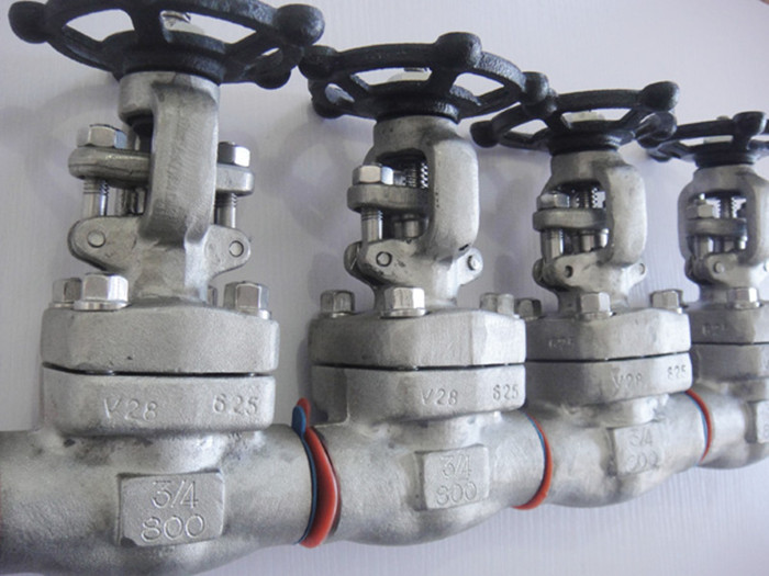 Welded Bonnet Forged Steel Gate Valve Integral Flange Inconel 625 Monel 400