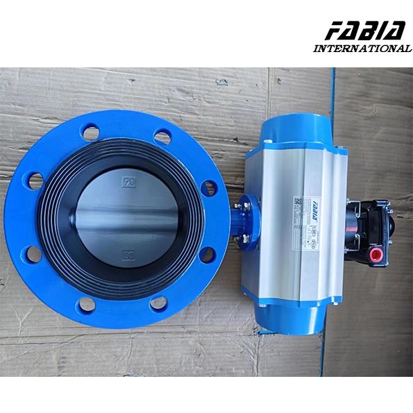Pneumatic Carbon Steel Flanged Butterfly Valve Low Maintenance For Pulp ...