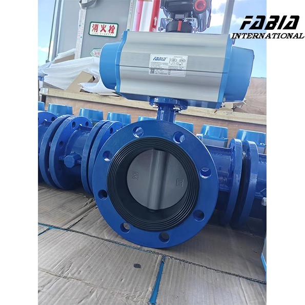 Pneumatic Carbon Steel Flanged Butterfly Valve Low Maintenance For Pulp ...